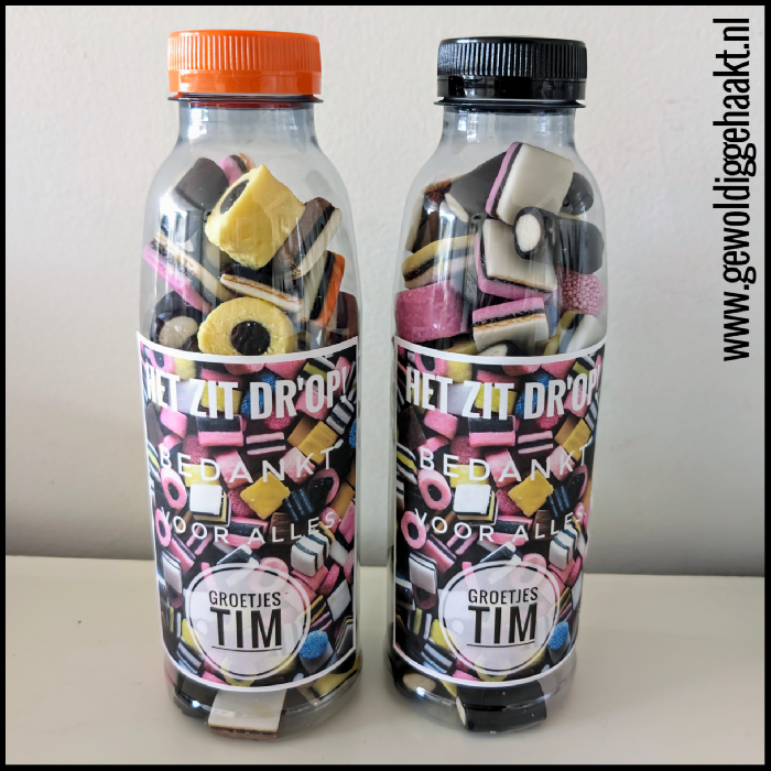 Waterflesje "Engelse drop" :: GeWOLdig Gehaakt